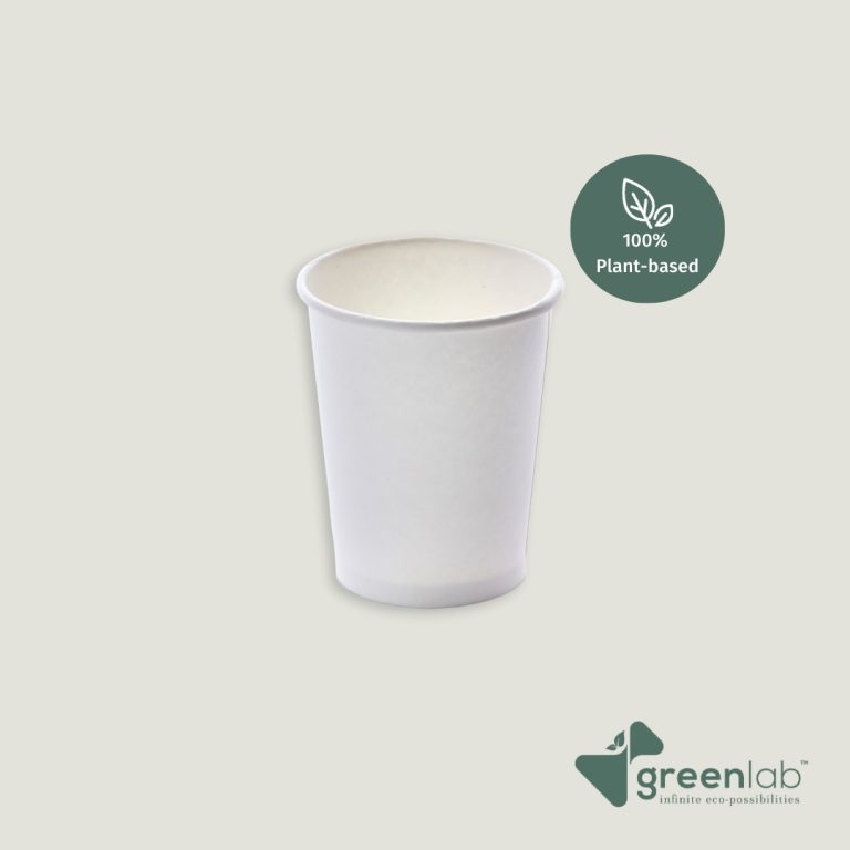 Compostable Single Wall Hot Paper Cup, White, 4oz - GreenLab
